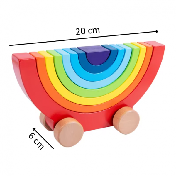 Masina curcubeu, stivuitor din lemn constructie puzzle, 3 ani ...